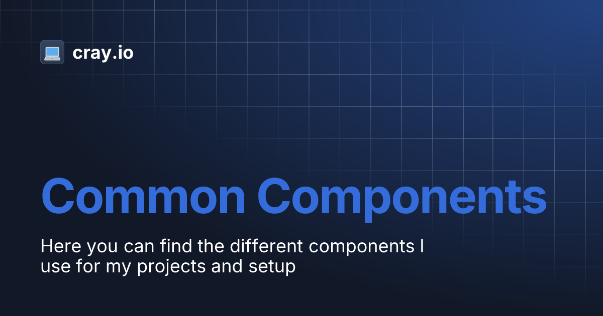 Common Components | cray.io